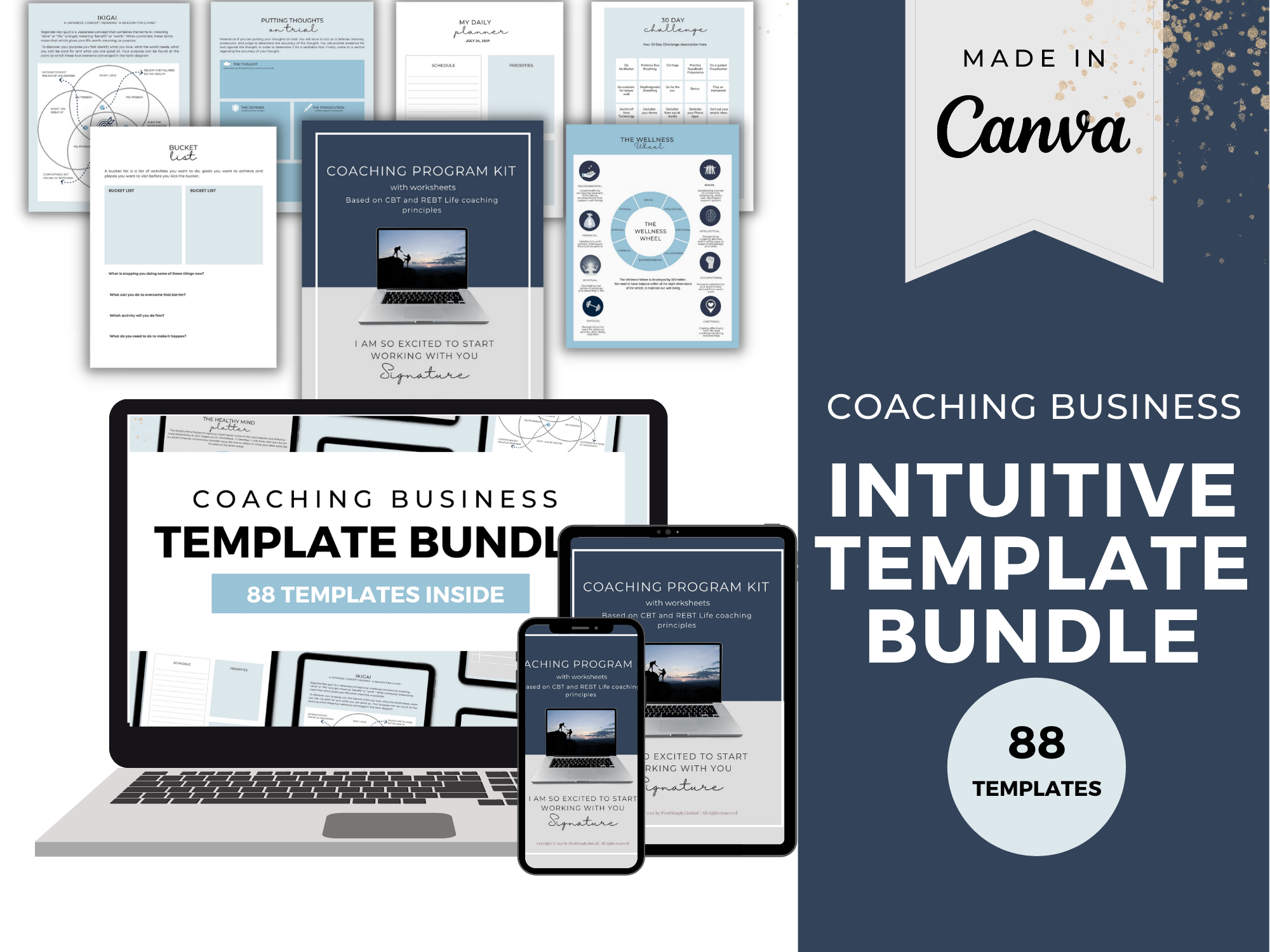 Coaching Business 88 Ready Made Editable Canva templates
